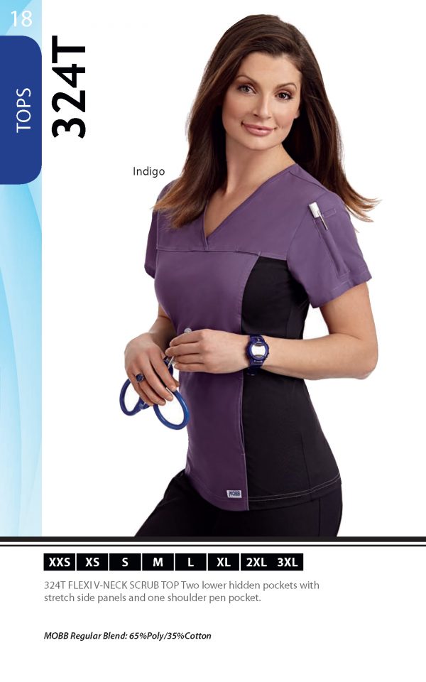 Flexi V-neck scrub top - 324T - Express Uniforms